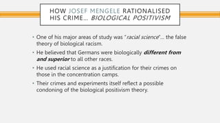 JOSEF MENGELE.pptx angel of death in Nazi | PPTX