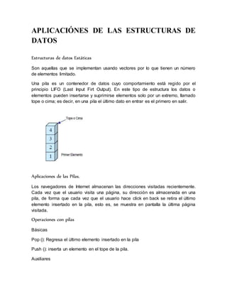 Aplicaciòn de las estructuras de datos | DOCX