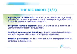 Innovando la innovación en Europa: el modelo del EIT y sus Kics | PPT