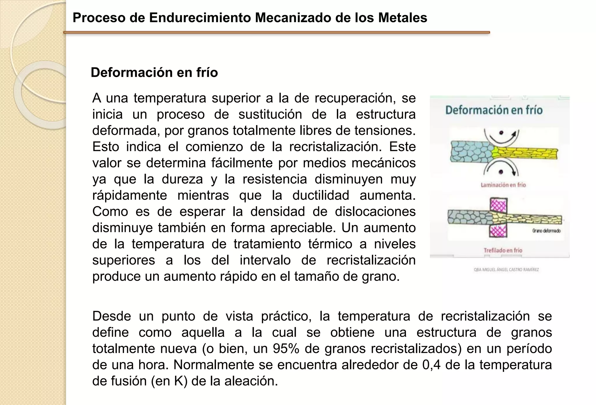 Proceso de Endurecimiento Mecanizado de Metales | PPTX