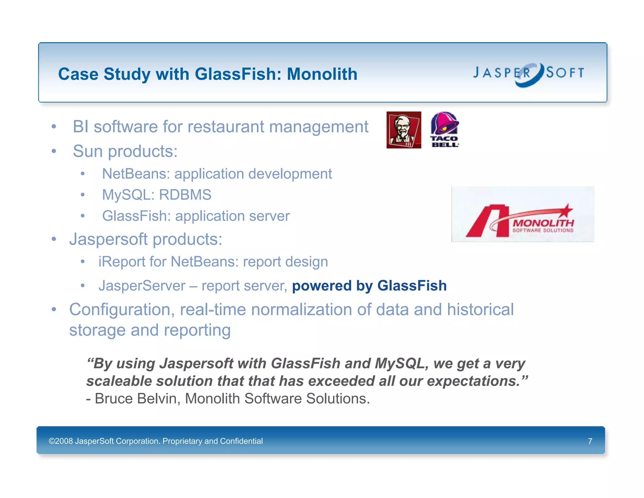 JasperSoft and GlassFish | PPT