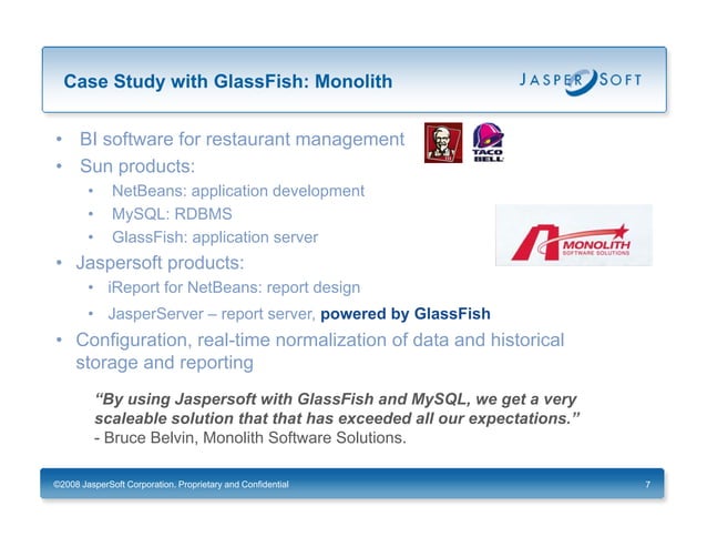 JasperSoft and GlassFish | PPT