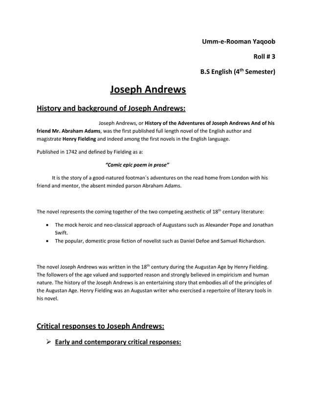 Joseph Andrews | PDF