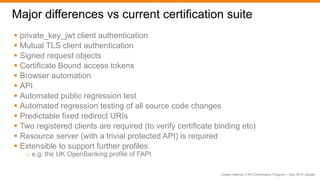 OpenID FAPI Certification Program Update - EIC - May 2019 | PPT