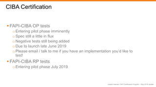 OpenID FAPI Certification Program Update - EIC - May 2019 | PPTX ...