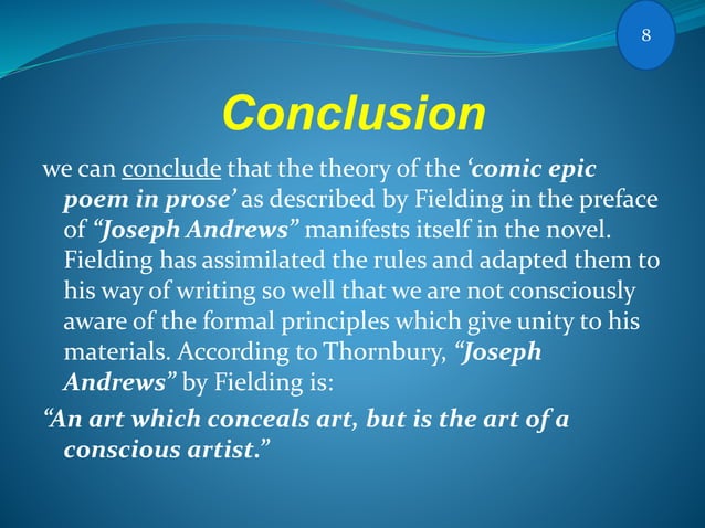 Joseph andrew a comic epic in prose | PPTX