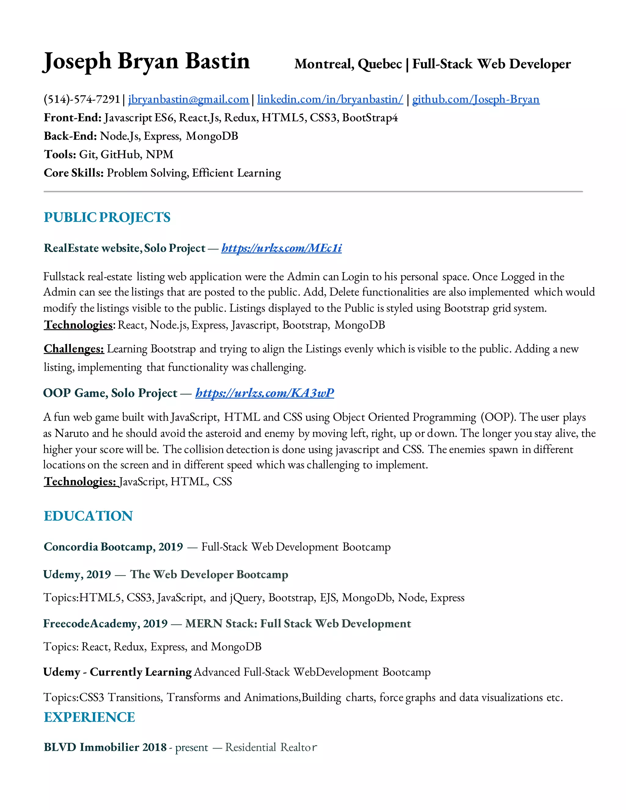 Joseph bryan bastin resume | DOCX