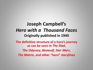 The Hero's Journey - Joseph Campbell's Monomyth | PPT