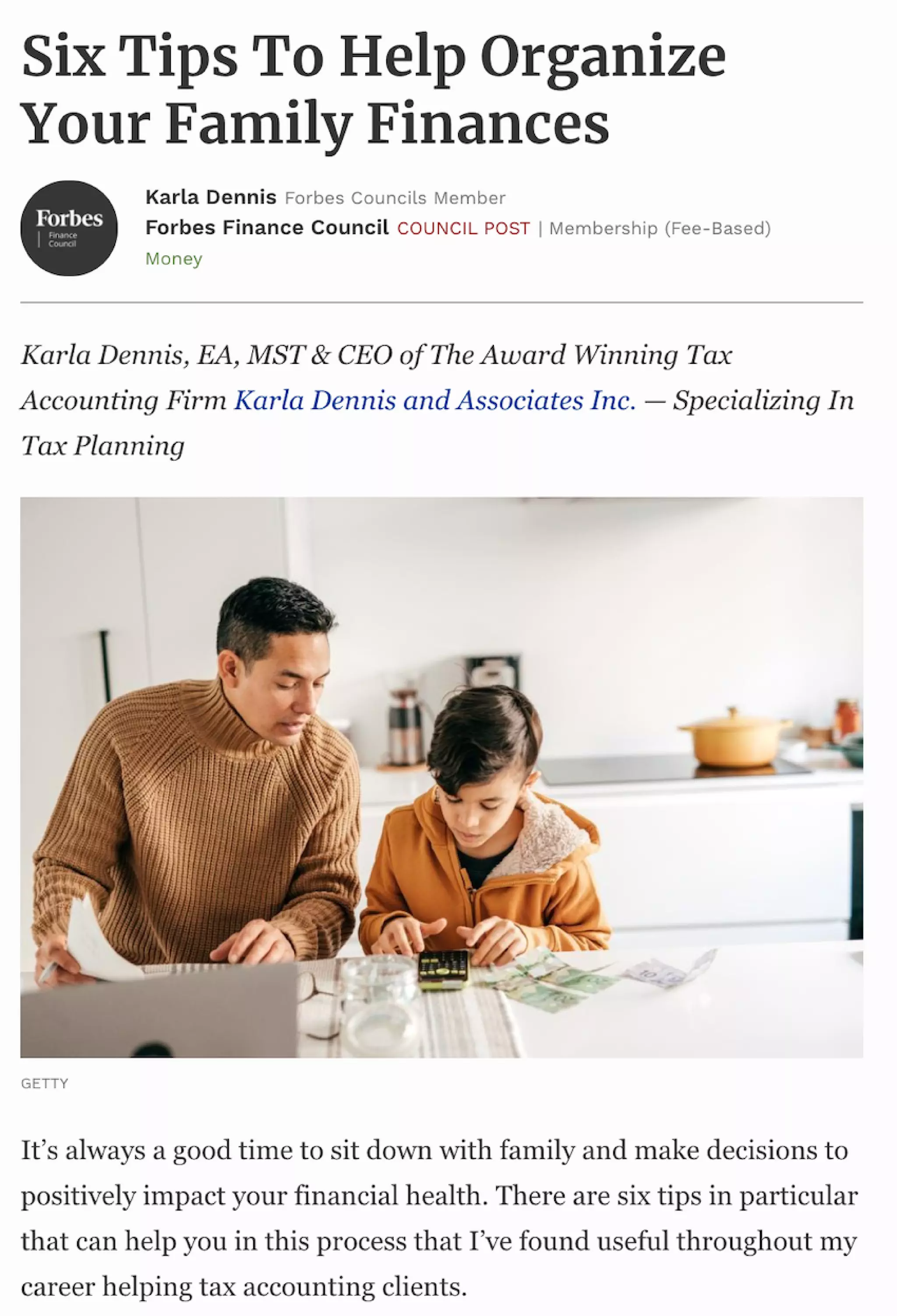 Six Tips To Help Organize Your Family Finances | PDF