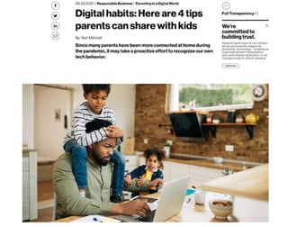 Digital habits: Here are 4 tips parents can share with kids | PPT