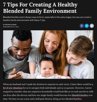 7 Tips For Creating A healthy Blended Family Environment | PDF