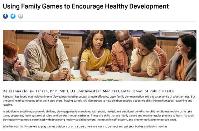 Using Family Games to Encourage Healthy Development | PDF | Family ...