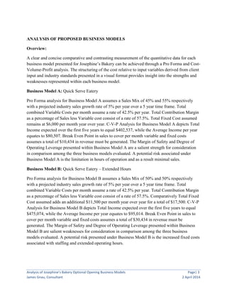 Josephine Bakery Consult Report | PDF