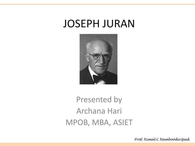 Joseph Juran | PDF | Business | Business and Finance