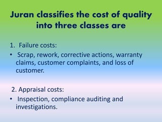 Joseph juran contribution to tqm | PPTX