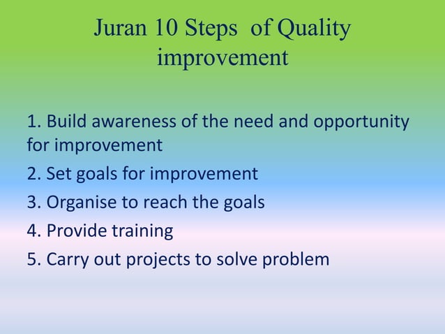 Joseph juran contribution to tqm | PPTX