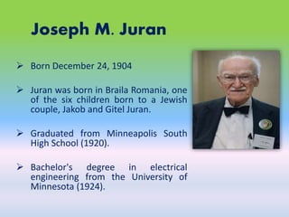 Joseph juran contribution to tqm | PPT