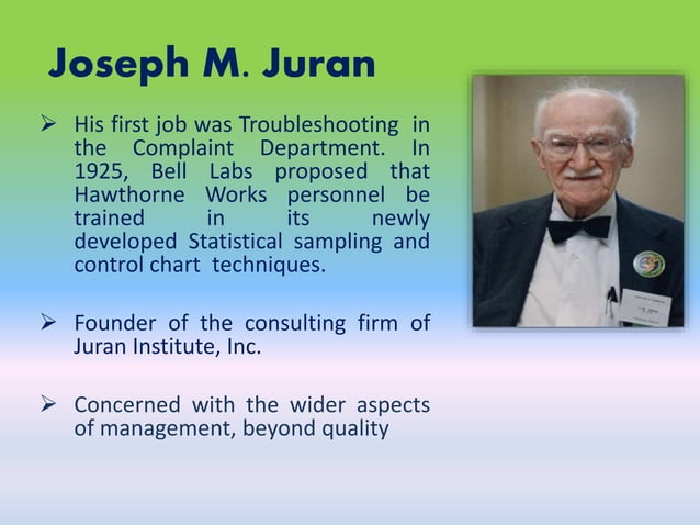 Joseph juran contribution to tqm | PPTX