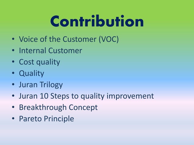 Joseph juran contribution to tqm | PPTX