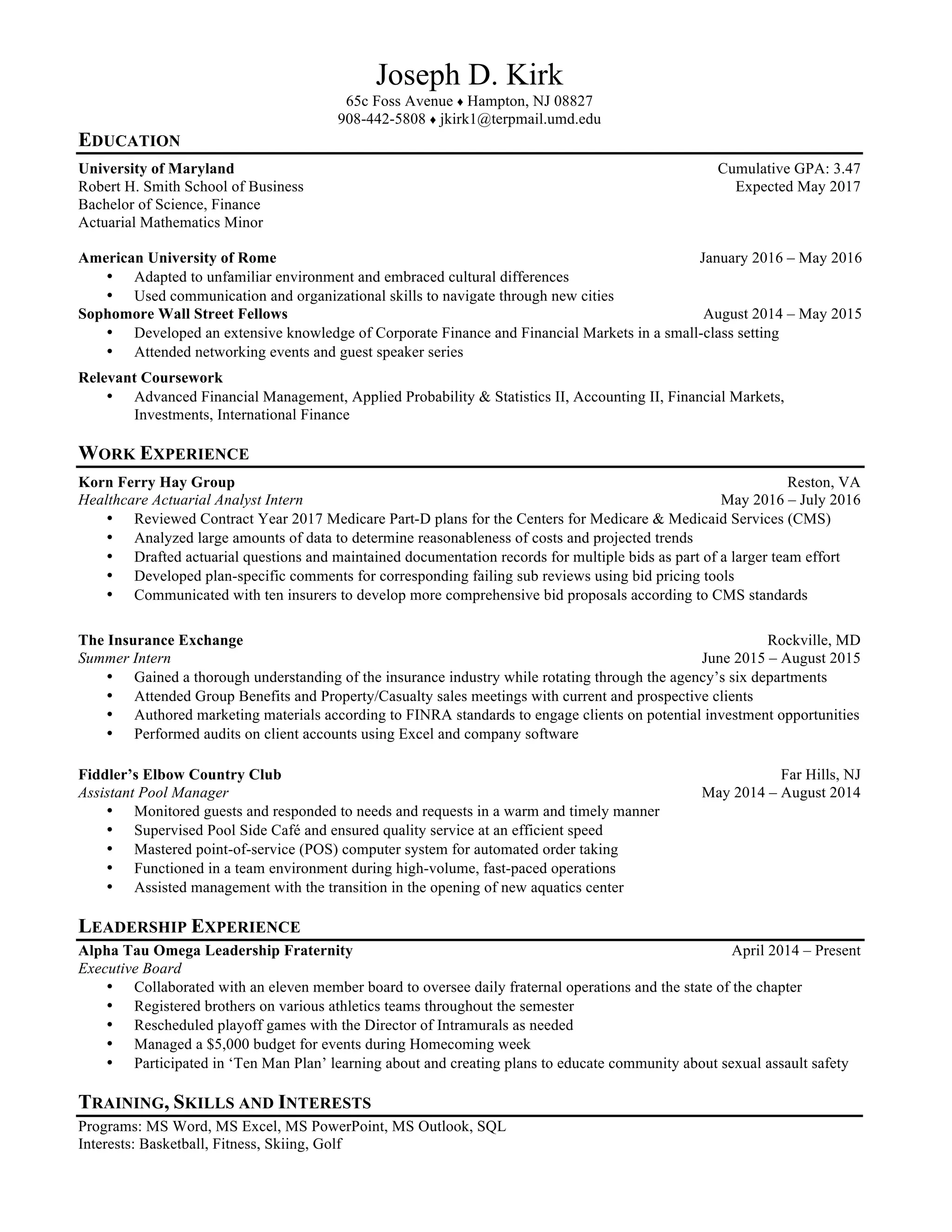 Joseph Kirk Resume | PDF