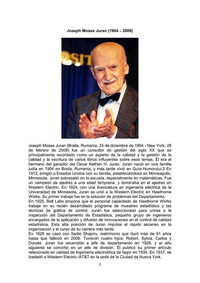 Joseph moses juran biografía total | PDF