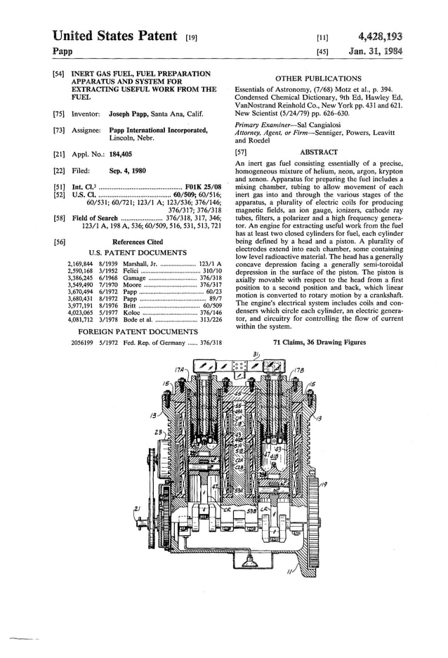 Joseph Papp - Inert Gas Fuel, Fuel Preparation 4428193 | PDF
