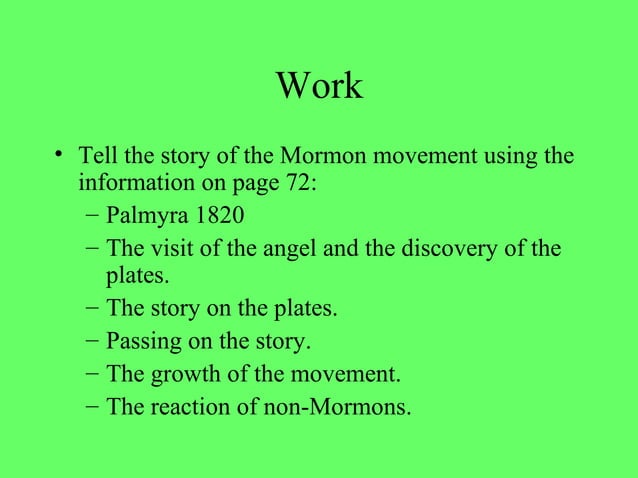 Joseph Smith And The Start Of The Mormon | PPT | Christianity ...