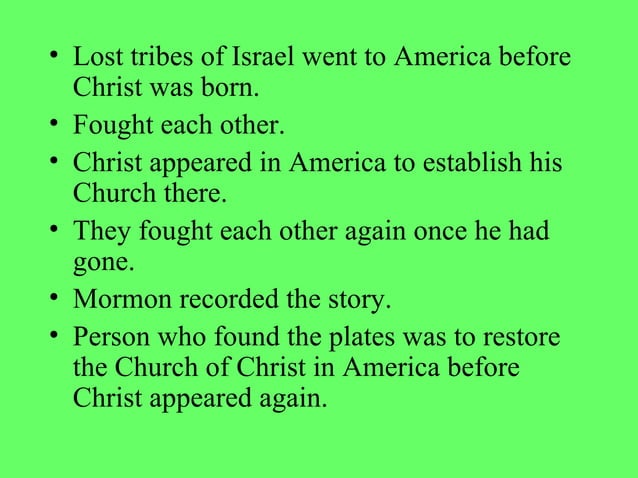 Joseph Smith And The Start Of The Mormon | PPT | Christianity ...