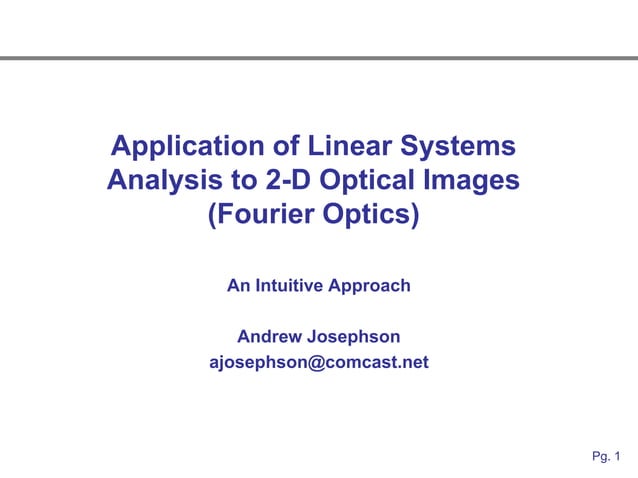 An Intuitive Approach to Fourier Optics | PDF