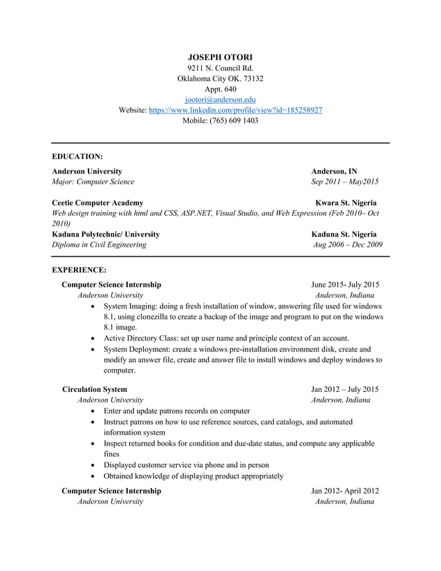 Joseph's resume | PDF