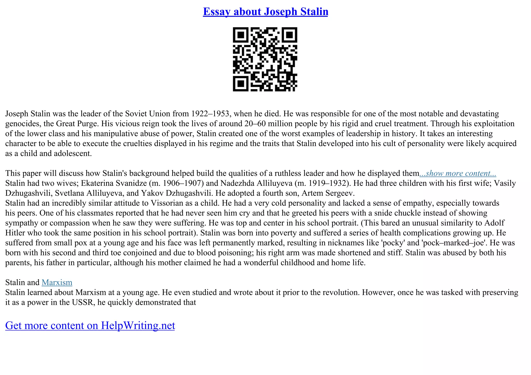 Joseph Stalin Ambition | PDF
