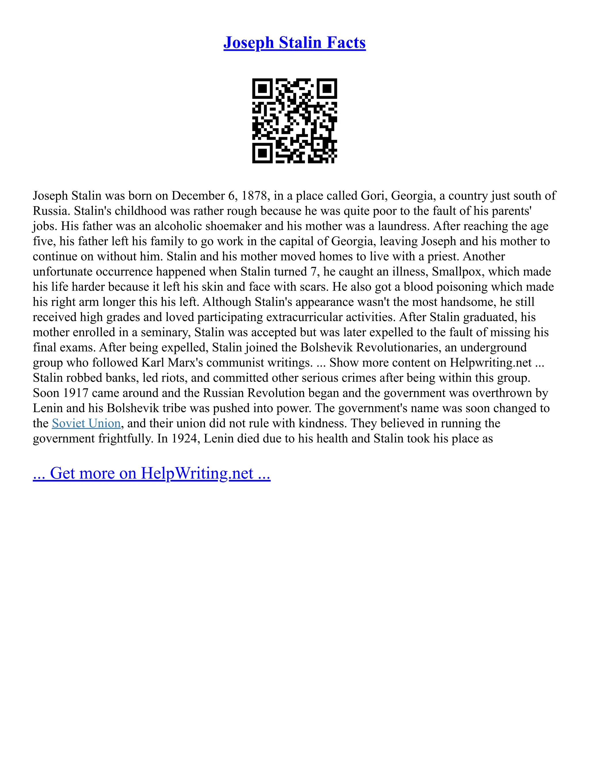 Joseph Stalin Facts | PDF