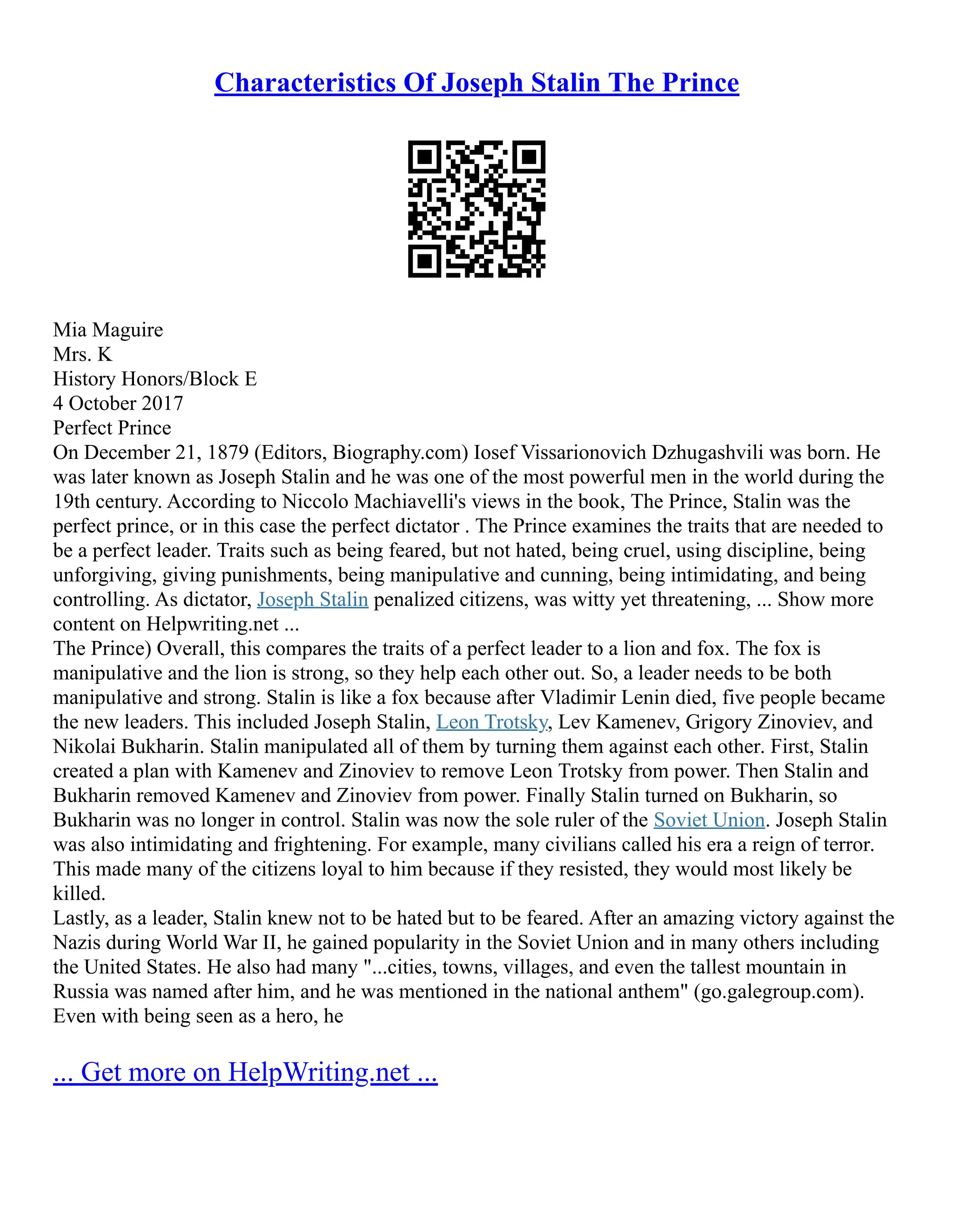 Joseph Stalin Facts | PDF