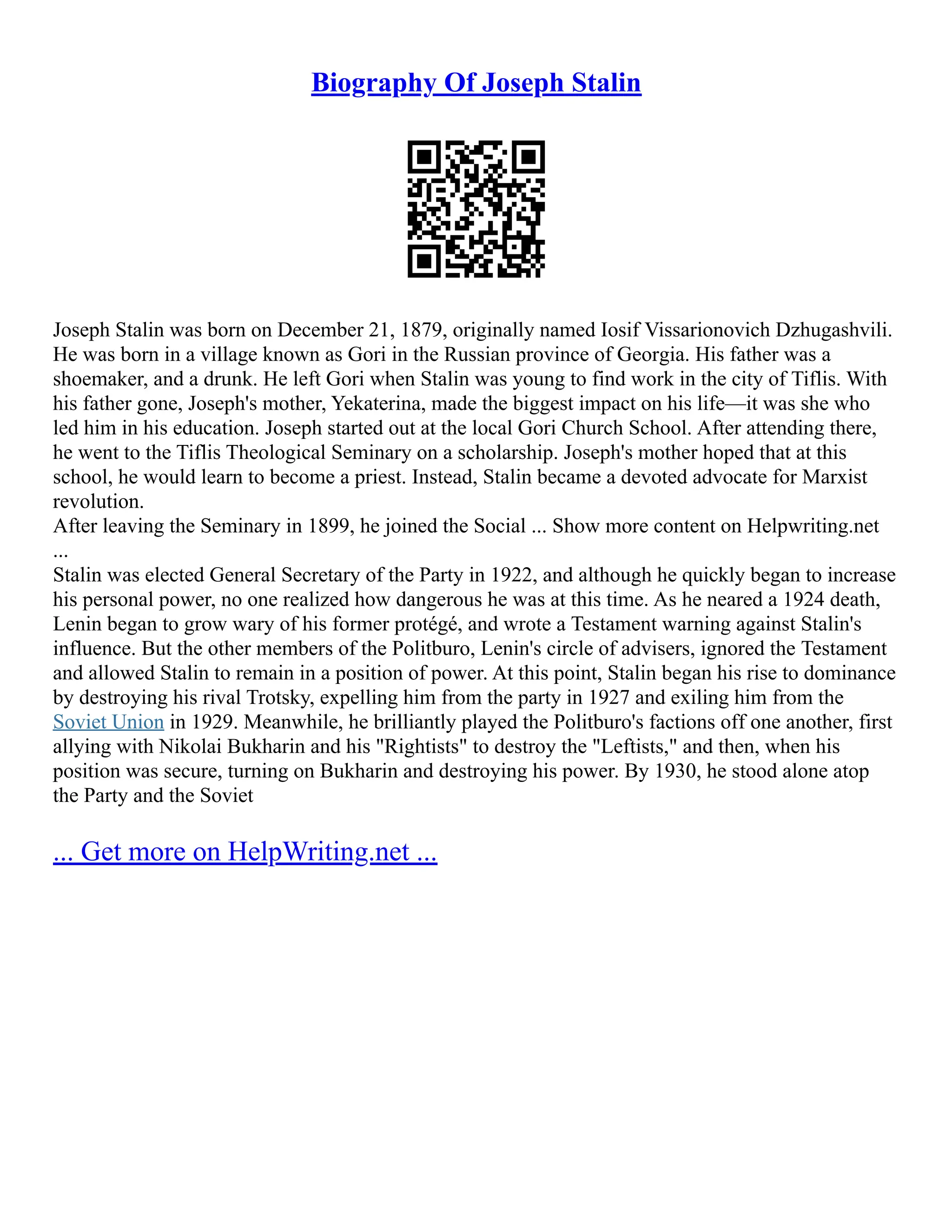 Joseph Stalin Facts | PDF