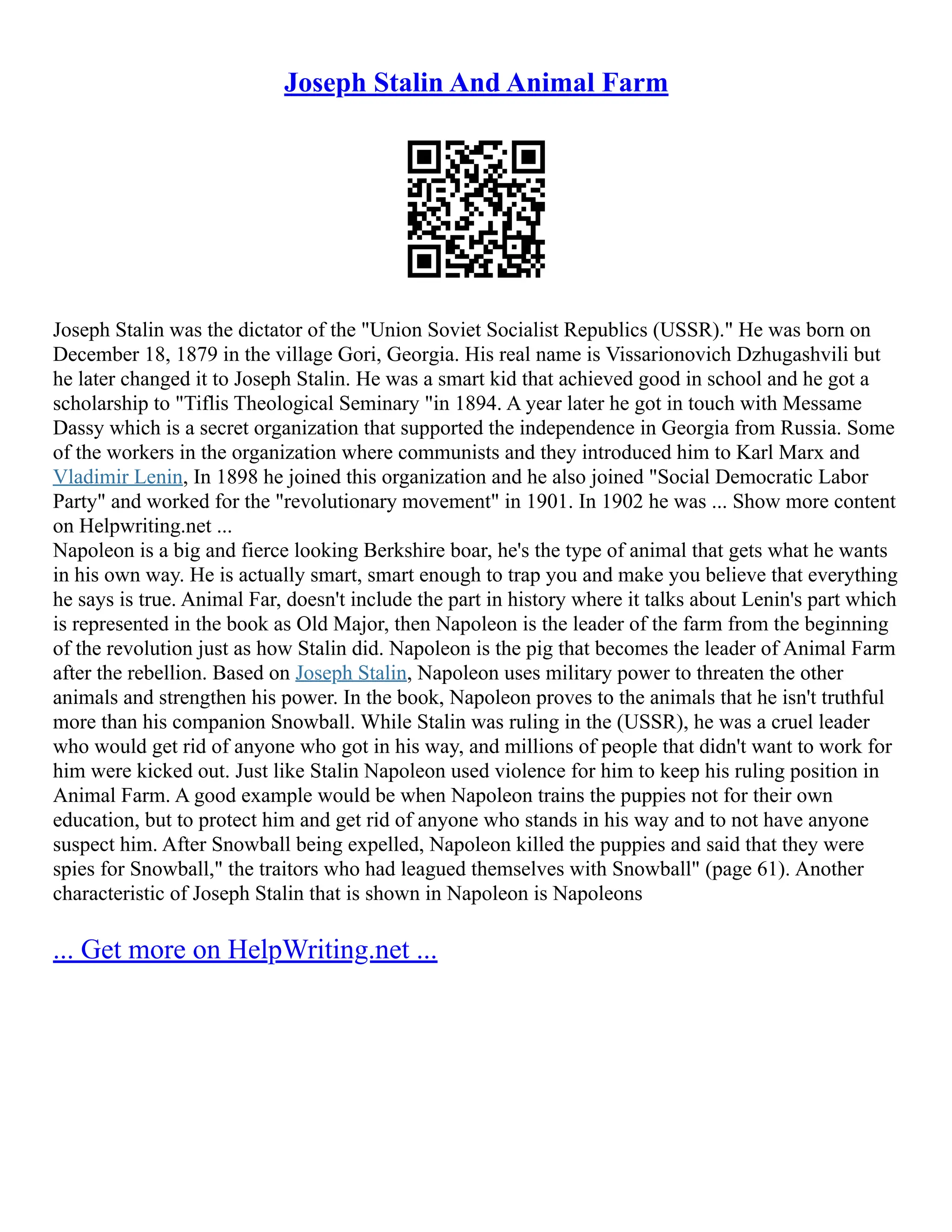 Joseph Stalin Facts | PDF