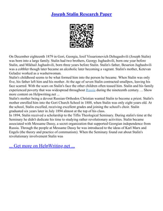 Joseph Stalin Facts | PDF