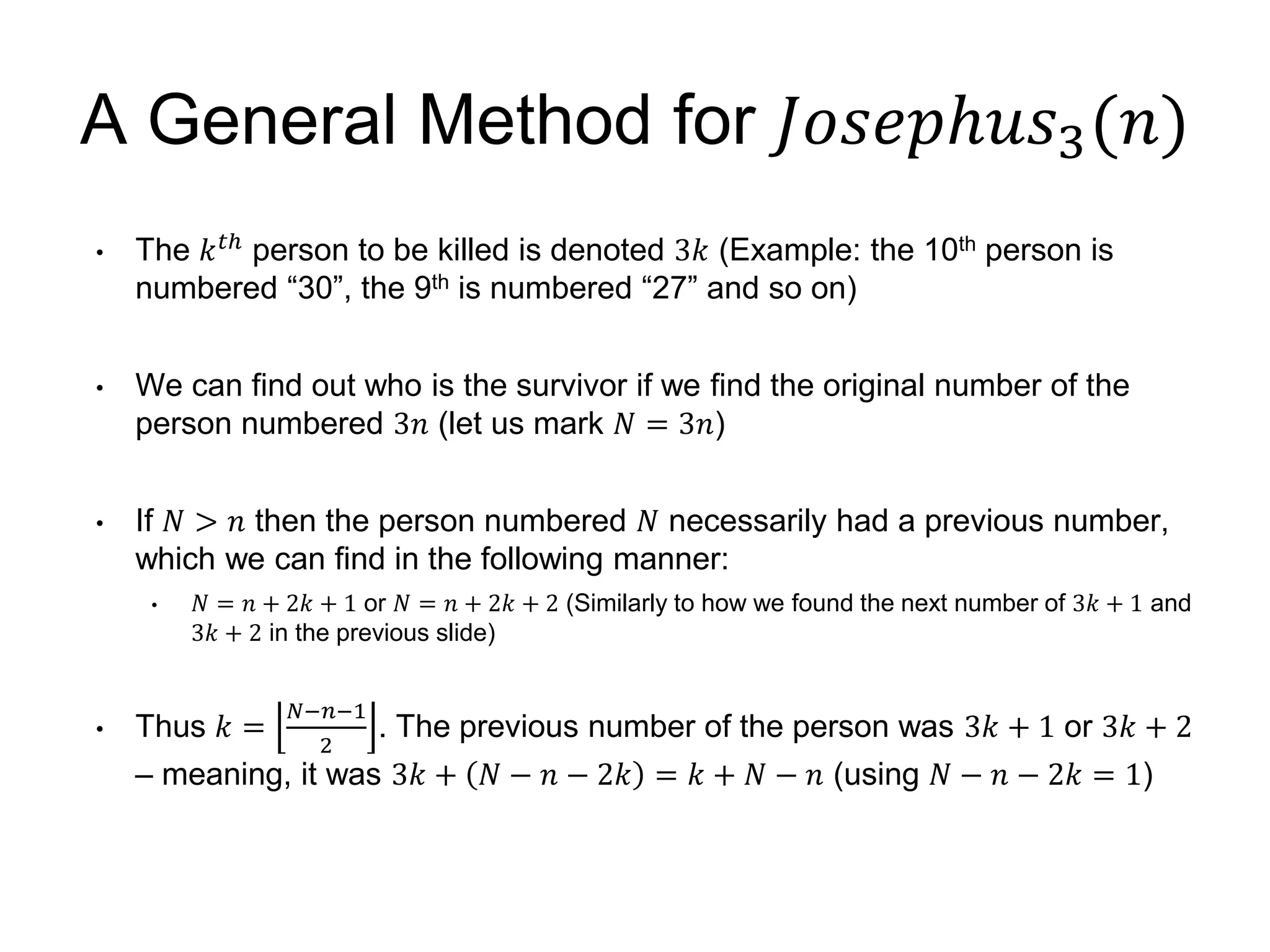 General Solution for Josephus Problem | PPTX