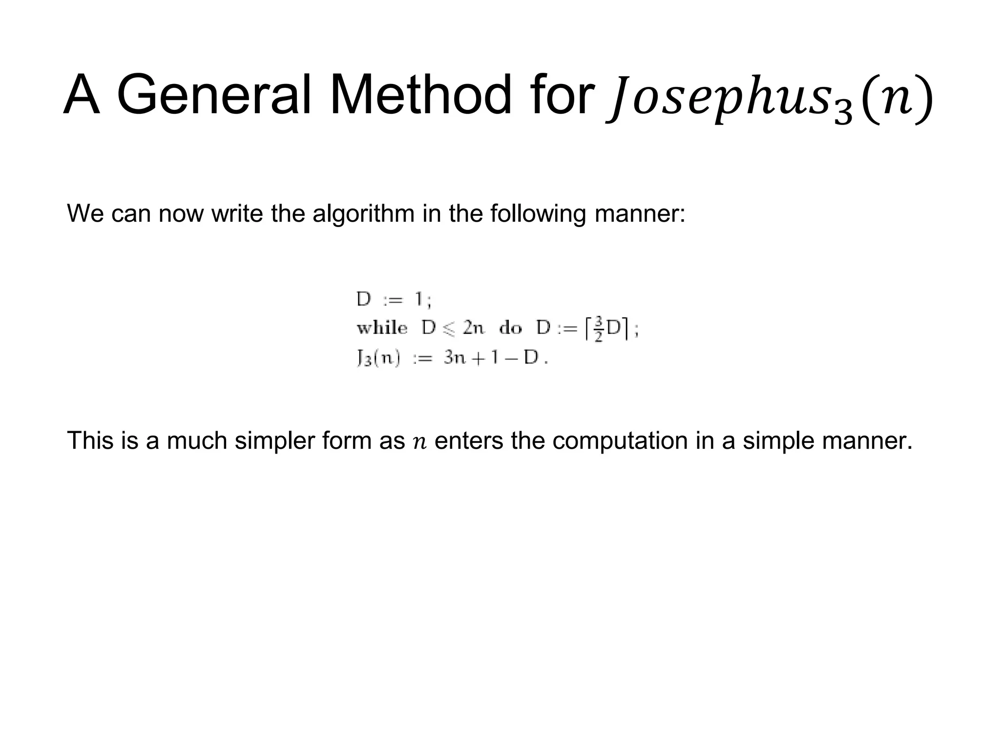 General Solution for Josephus Problem | PPTX