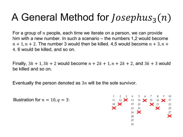 General Solution for Josephus Problem | PPT General Solution for Josephus Problem | PPT