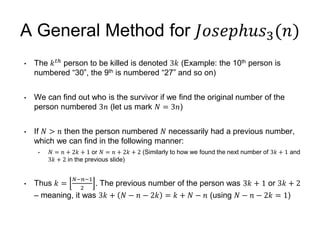 General Solution for Josephus Problem | PPTX