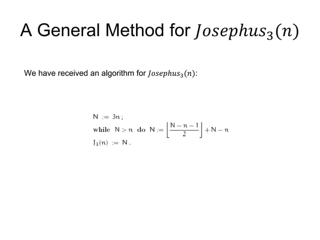 General Solution for Josephus Problem | PPTX