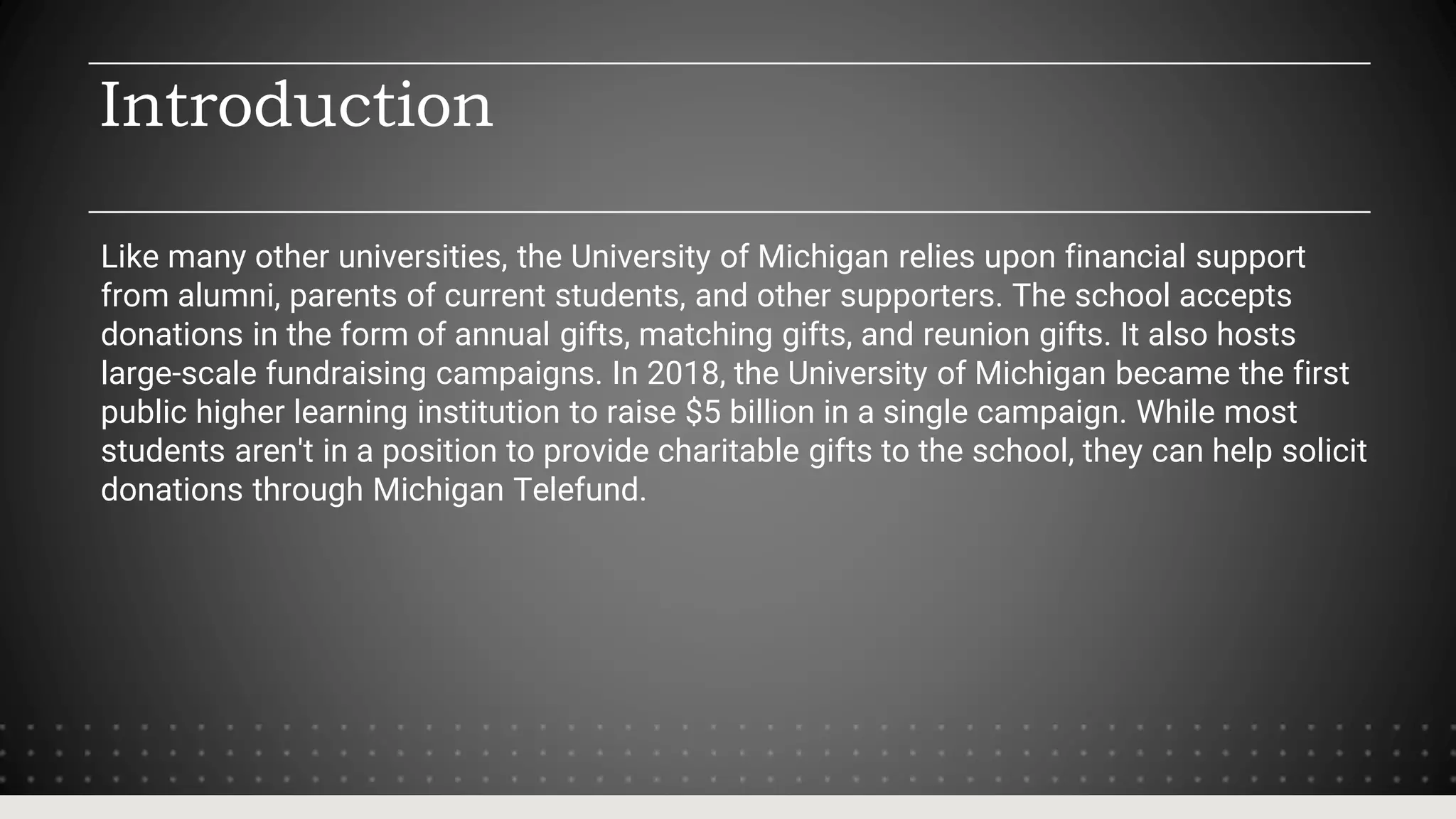 All About the University of Michigan Telefund | PPTX
