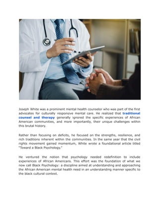 Joseph White Mental Health Counselor – A Pioneer in Counseling and ...