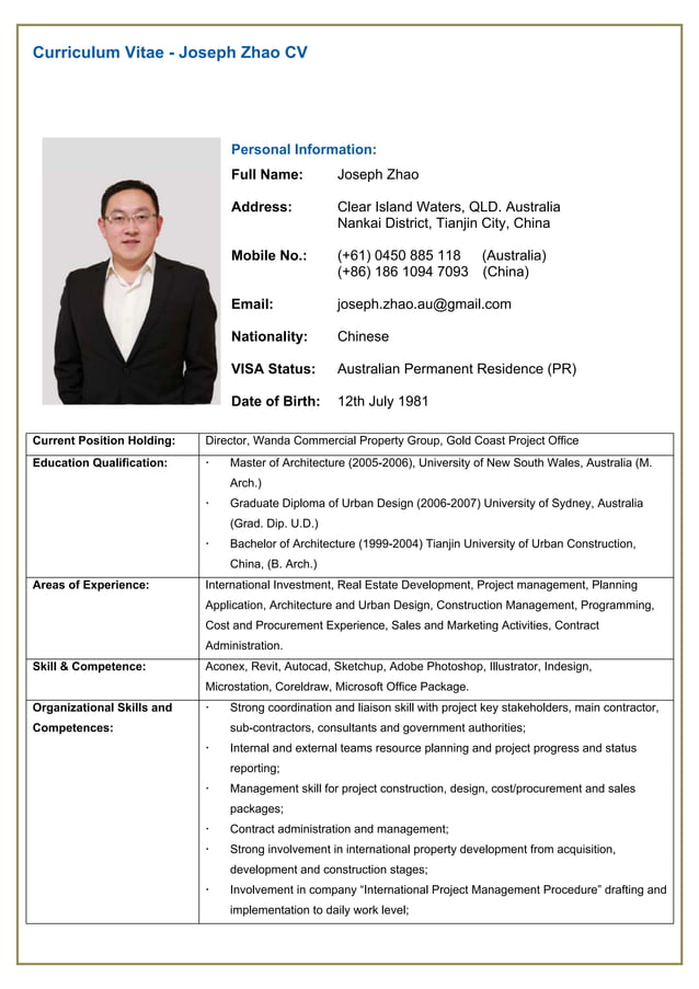 Joseph zhao cv 2017 | PDF