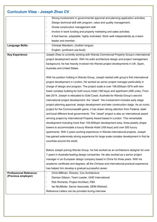 Joseph zhao cv 2017 | PDF