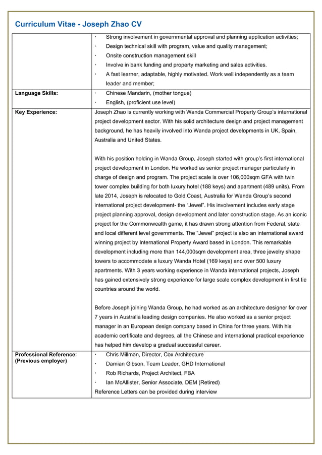 Joseph zhao cv 2017 | PDF
