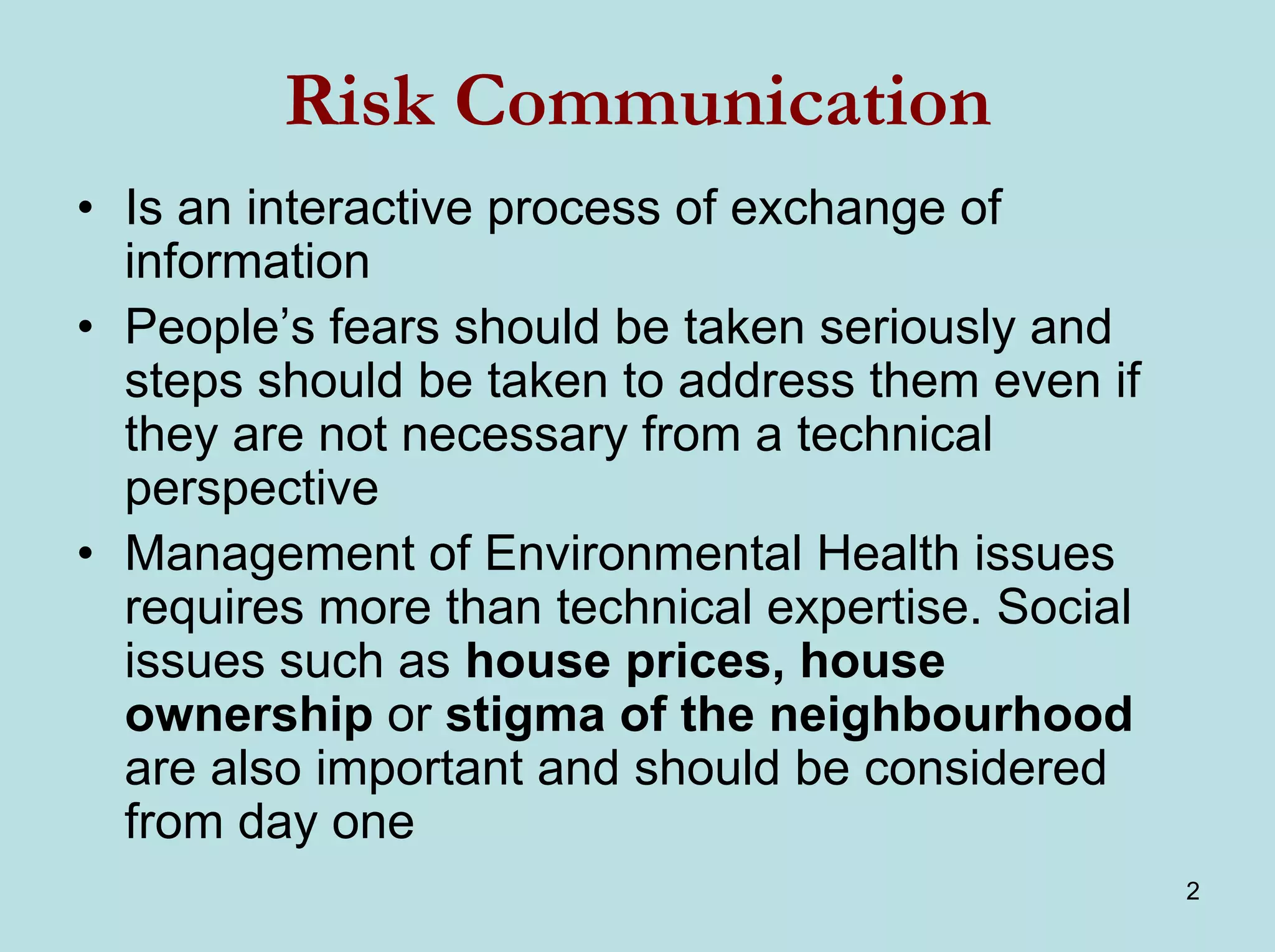 Risk Communication Env Health | PDF