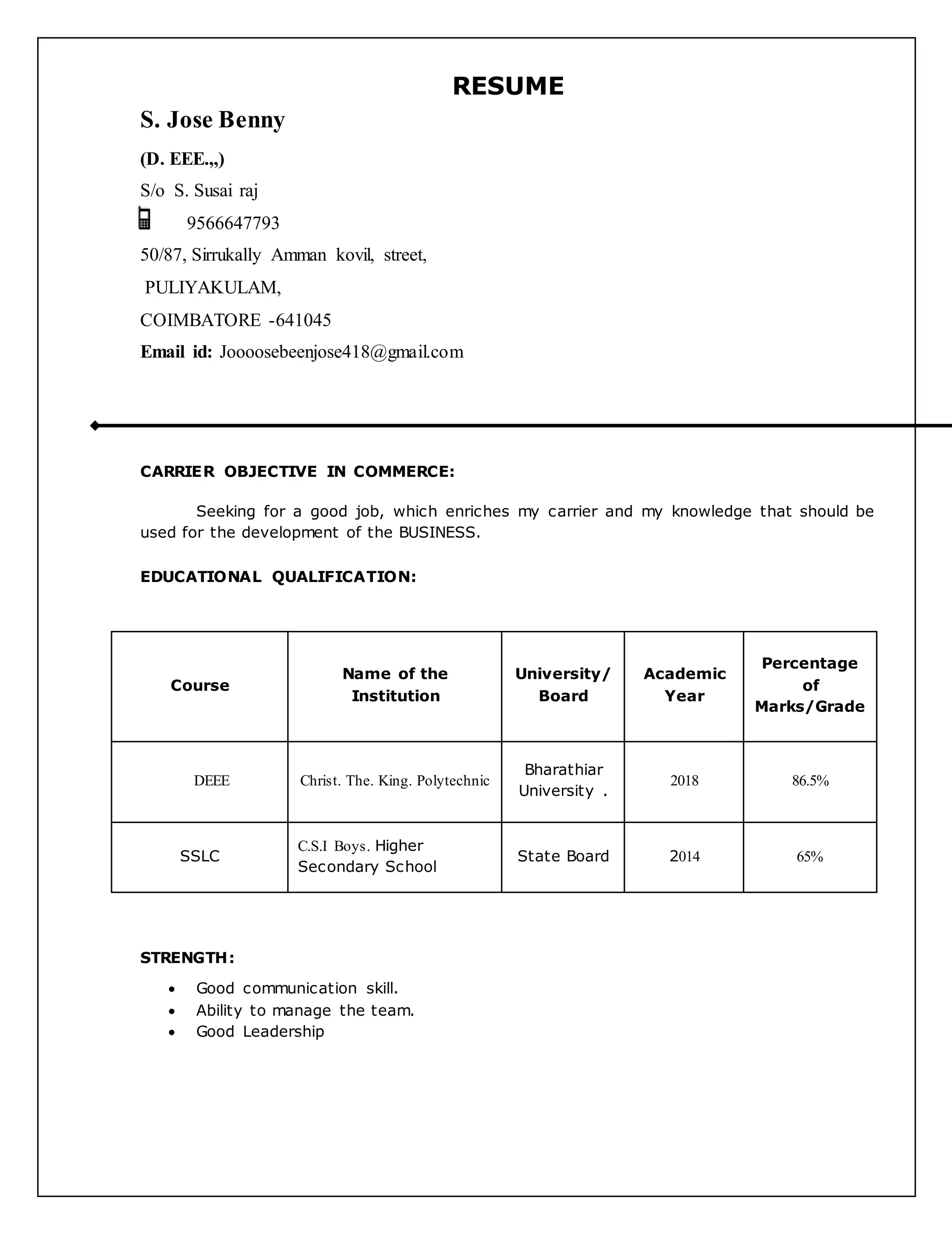 Jose resume | PDF