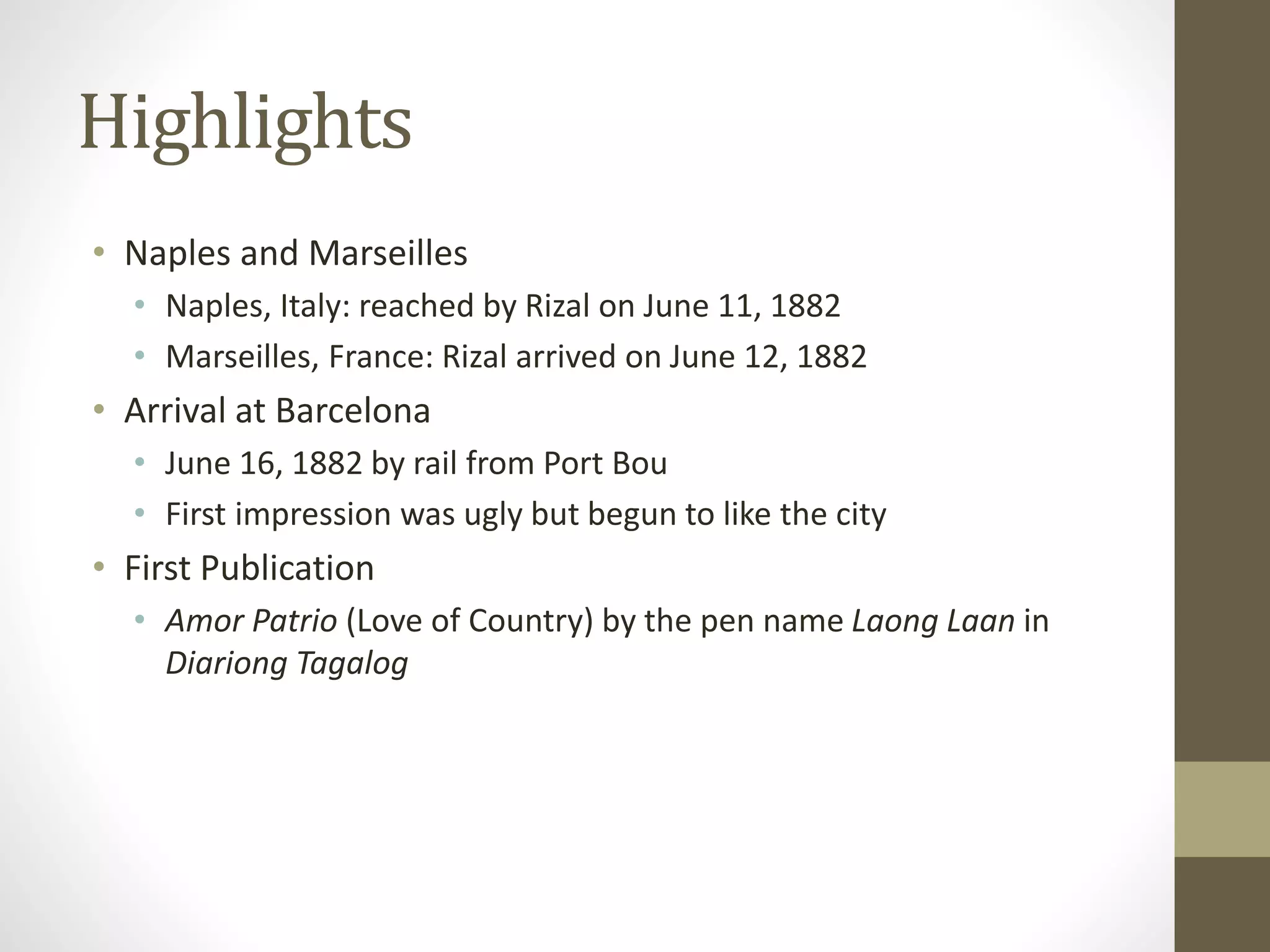 Jose Rizal's First Trip Abroad | PPTX