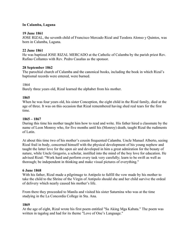 Jose rizal was born on june 19th | DOC